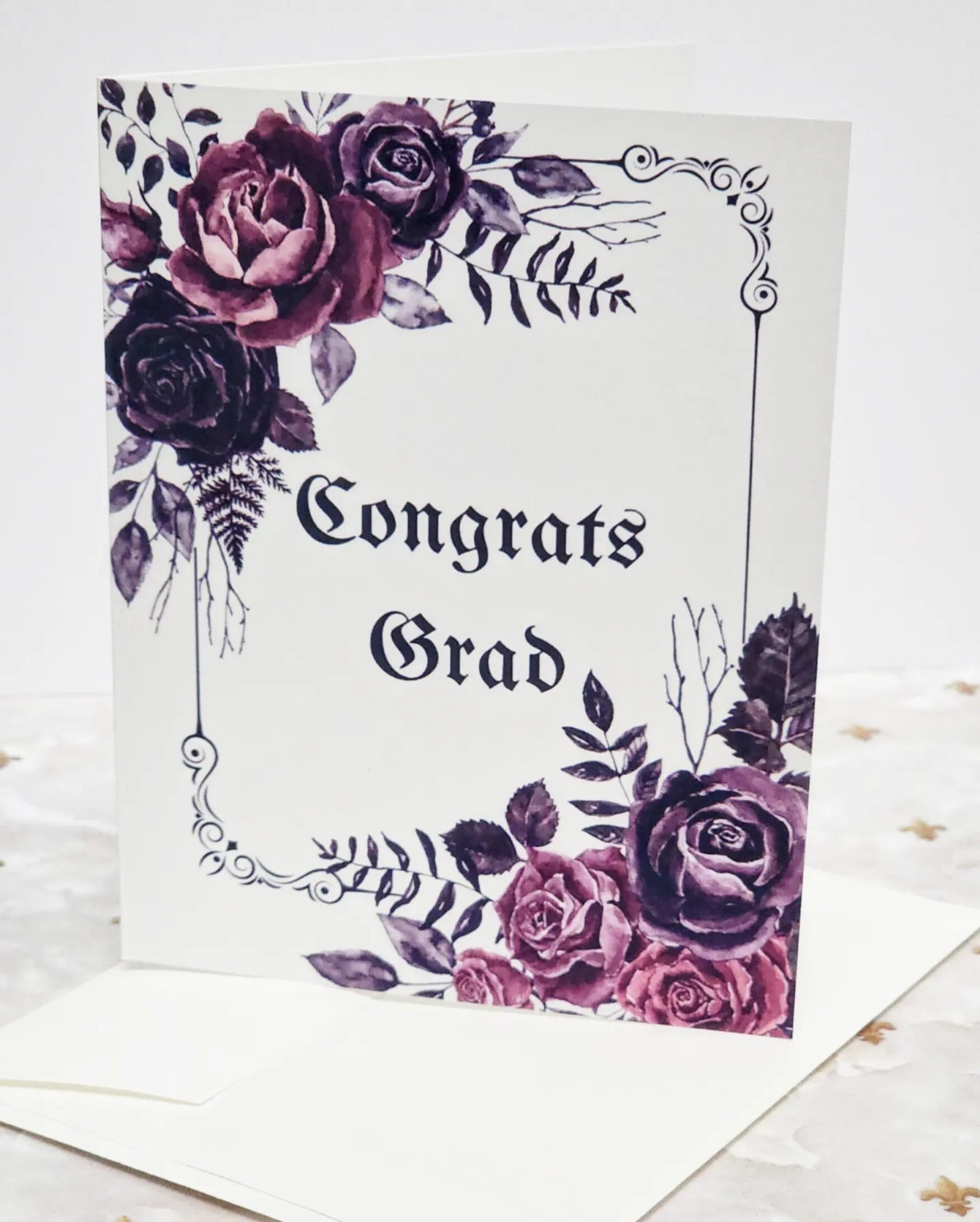 Goth Graduation Card 4.25" X 5.5" - Blank Greeting Card - Dark Academia ...