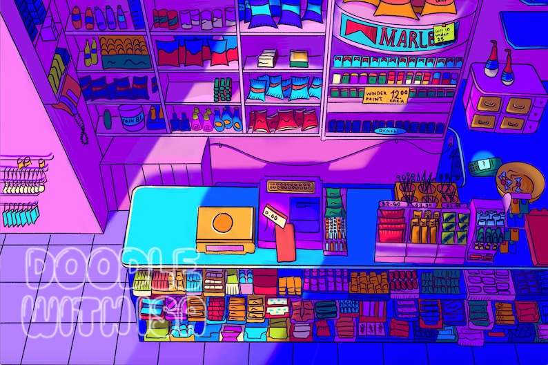 Neon Cute Store Wallpaper *digital Download* Printable MacBook PC ...