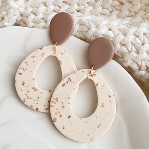 EMILY // Neutral Collection// Terrazzo Earrings//statement - Etsy