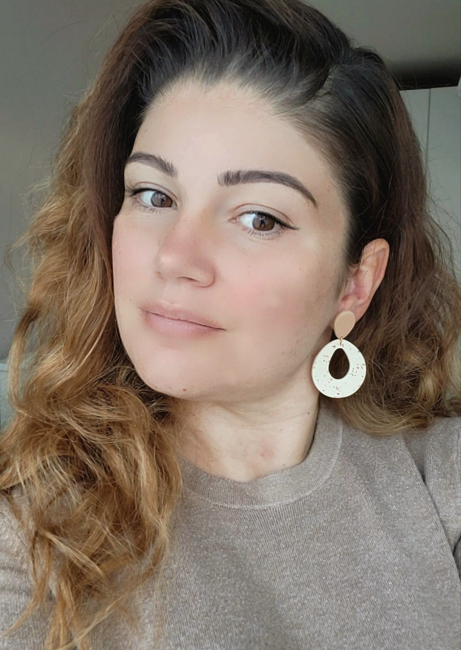 EMILY // Neutral Collection// Terrazzo Earrings//statement Earrings ...
