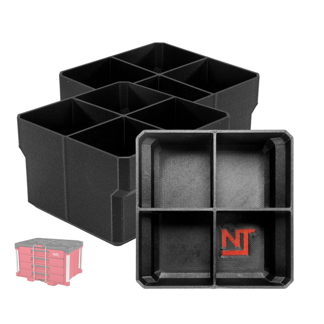 Milwaukee PACKOUT 4-drawer & 3-drawer Multi-depth Toolbox Organizer ...