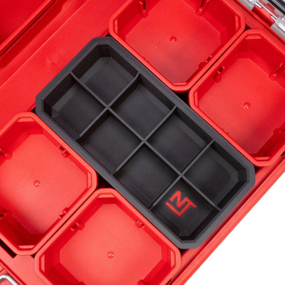 Milwaukee PACKOUT Low-profile Small Parts Organizer Large Divider Bin 8 ...