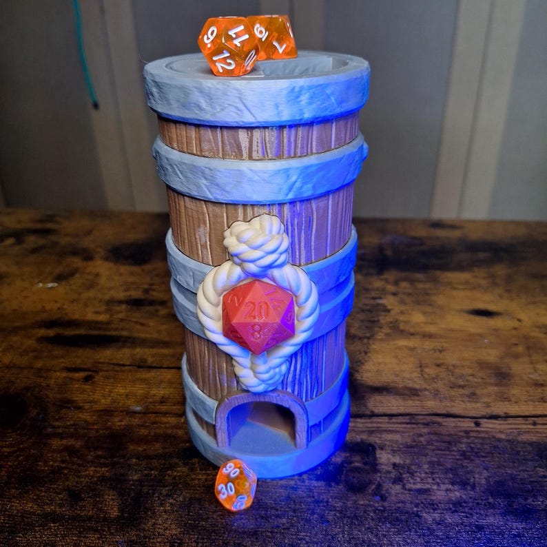 Keg of Fate Dice Tower – Barrel-style Twist Lock Dice Holder - Etsy