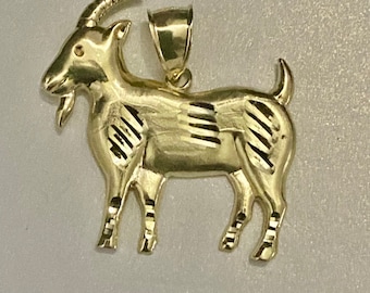 Gold Goat Pendant | Etsy