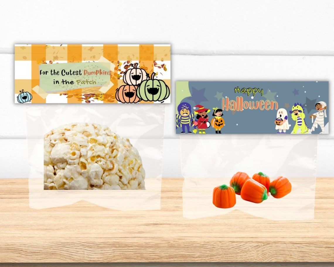 Halloween Sandwich Toppers Classroom Party Treat Bag Topper - Etsy