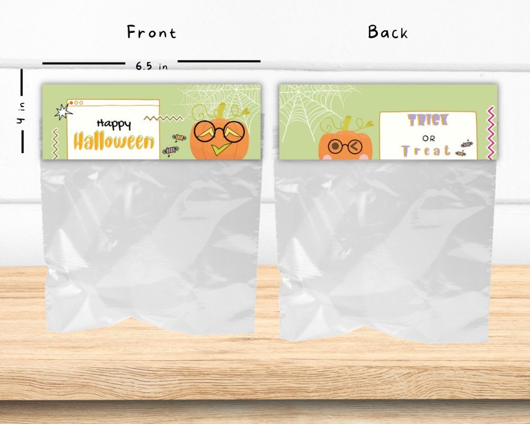 Halloween Sandwich Toppers, Classroom Party Treat Bag Topper, Candy Bag ...