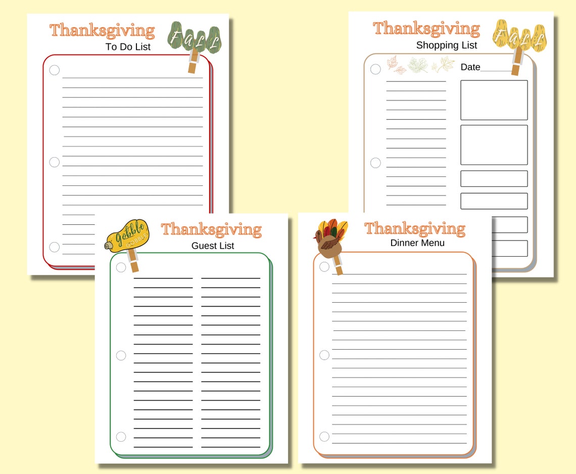Canva Thanksgiving to Do List Printable Fall Planner PDF - Etsy