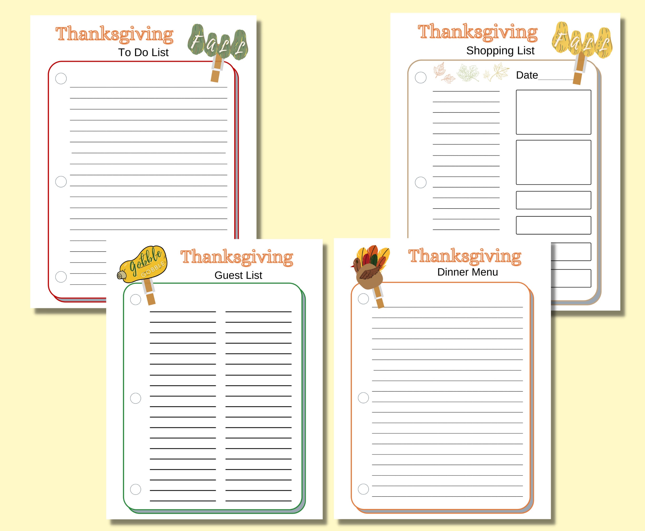 Canva Thanksgiving to Do List Printable Fall Planner PDF - Etsy