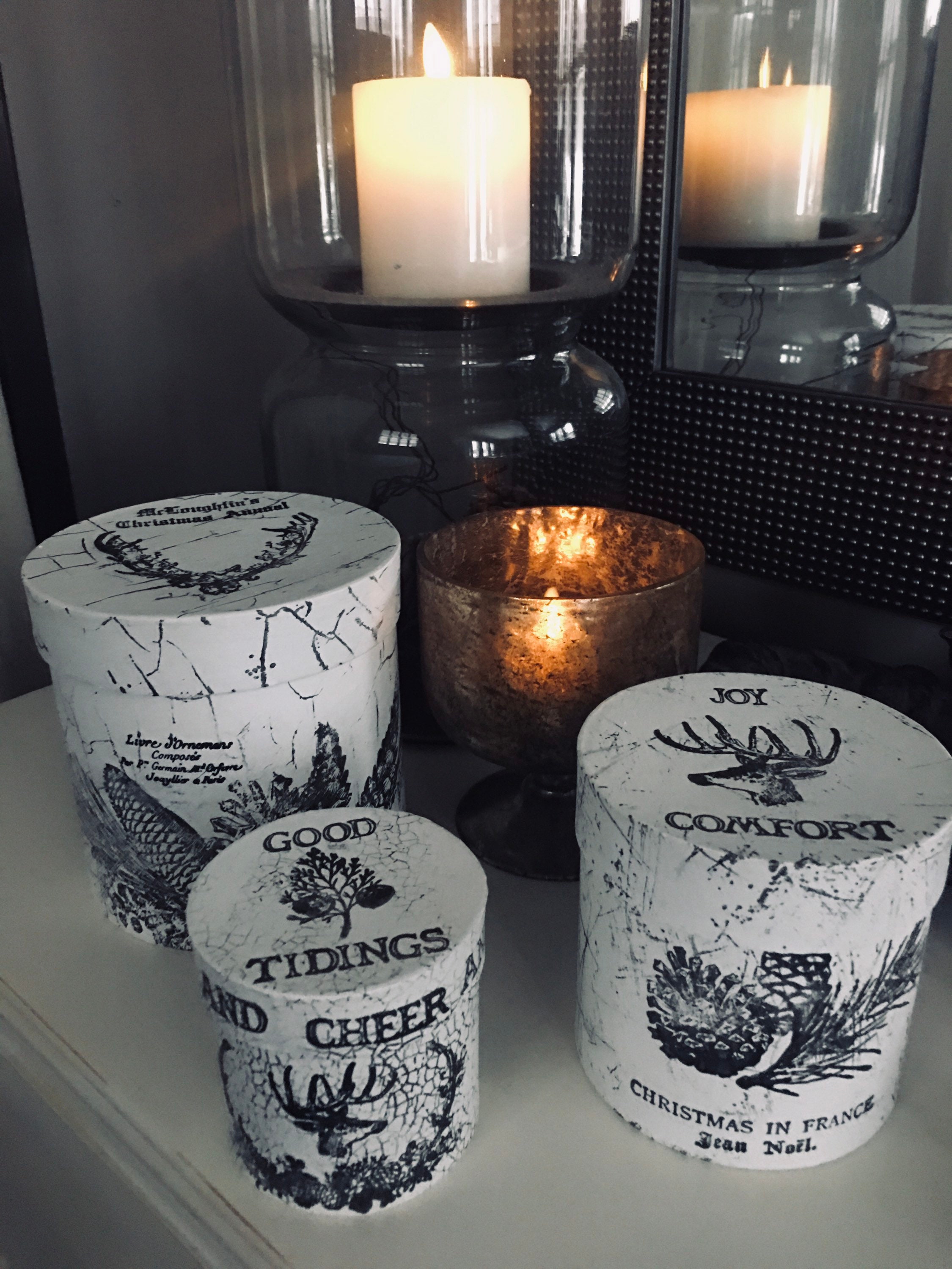 Decorative Hat Box Xmas - Etsy