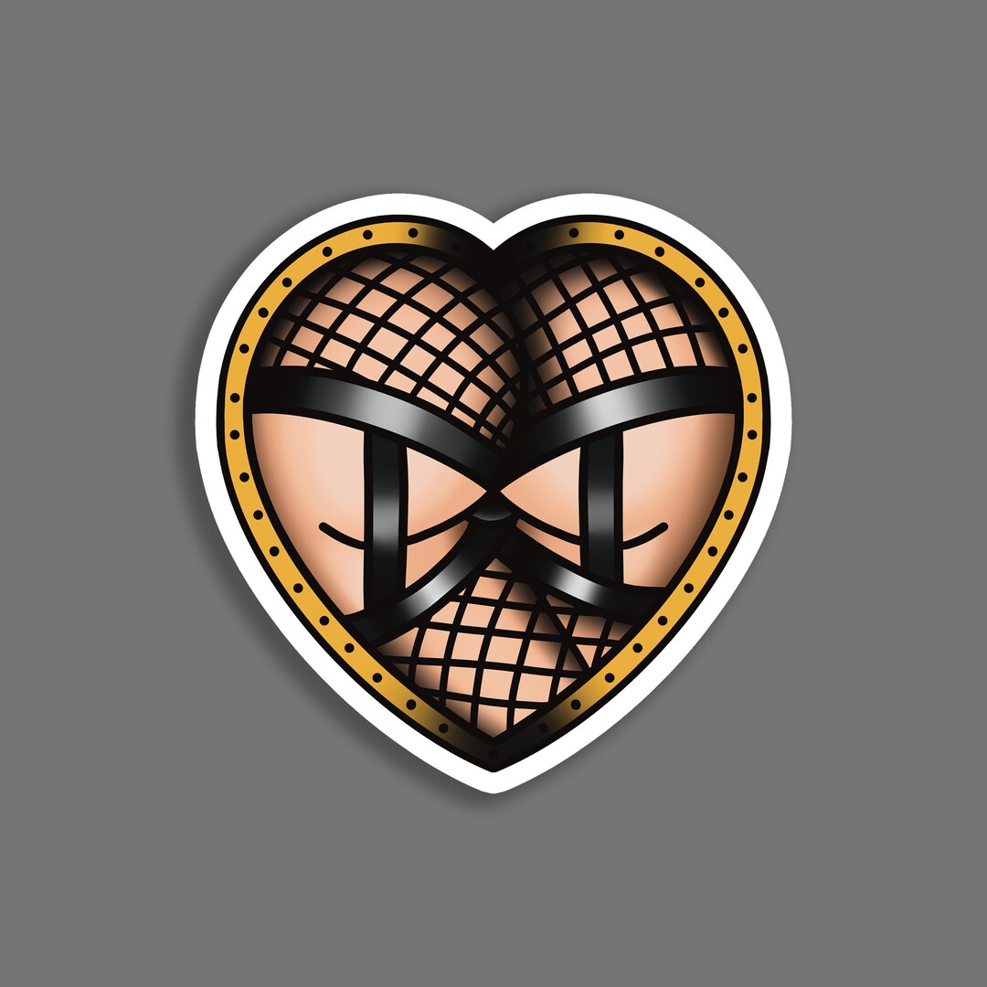 Cheeky Heart Butt Heart Tattoo Style Sticker - Etsy