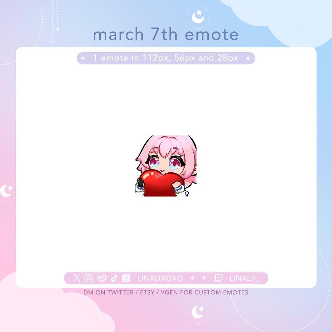 Love Heart Honkai Star Rail March 7th Emote | Cute Chibi Twitch ...