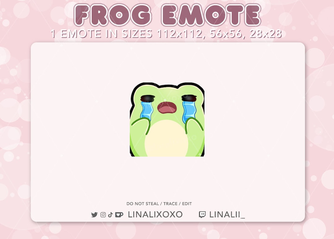 Sad Upset Cry Cute Frog Emote | Cute Chibi Twitch Streamer Discord ...
