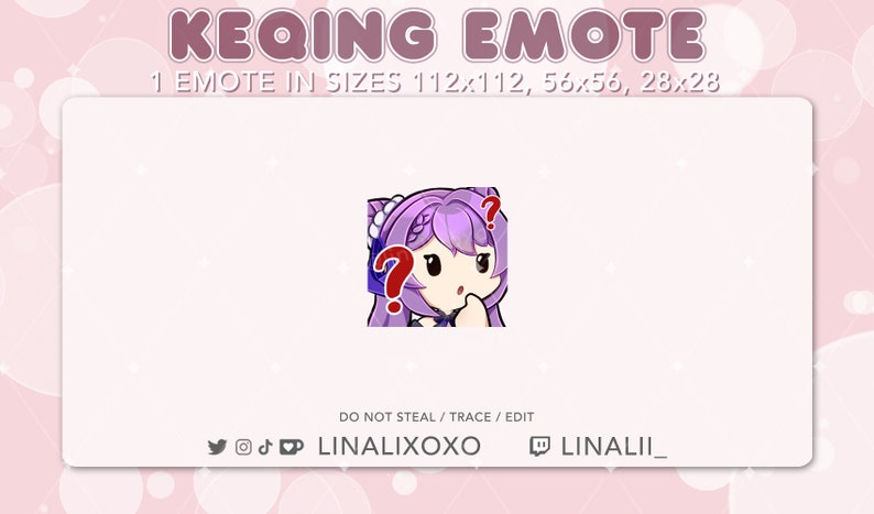 Blank Question Confused Genshin Impact Keqing Emote Cute Chibi Twitch ...