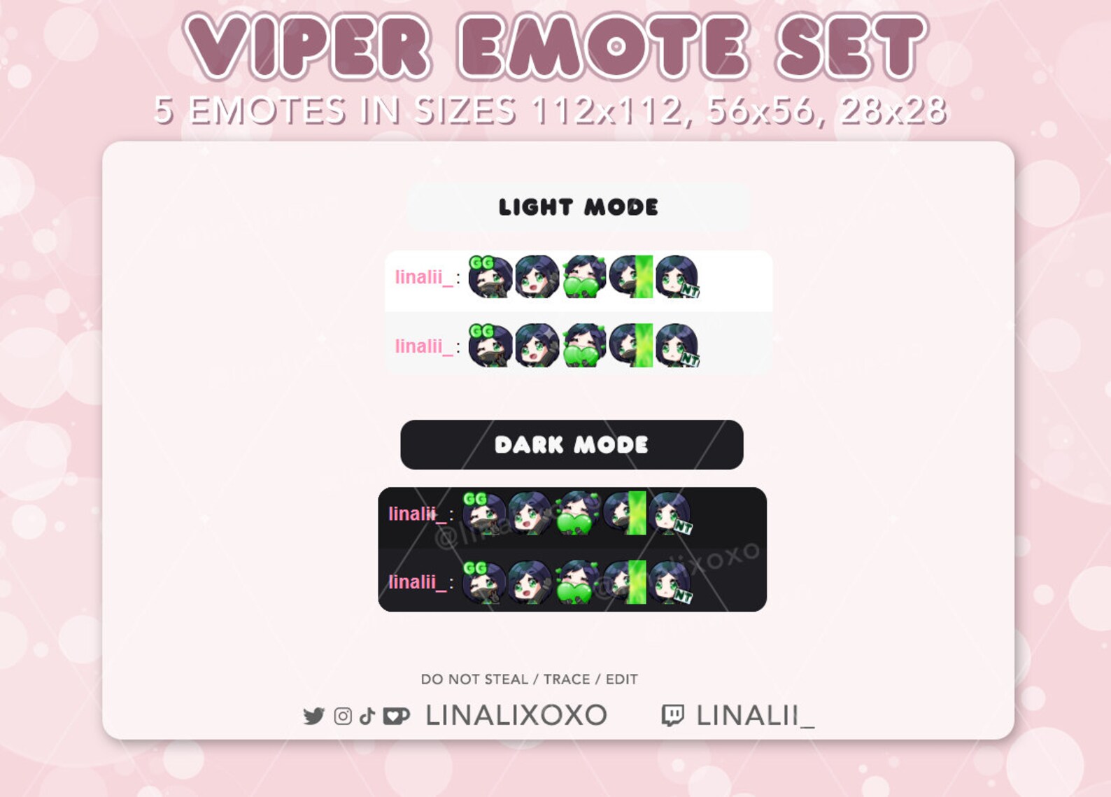 Valorant Viper Emote Set Pack Cute Chibi Twitch Streamer Discord Emotes ...