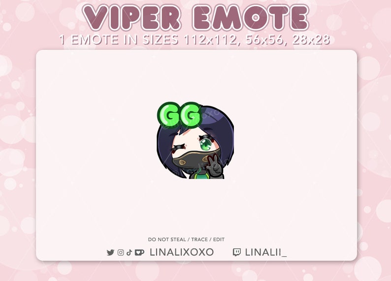 GG Good Game Peace Valorant Viper Emote | Cute Chibi Twitch Streamer ...