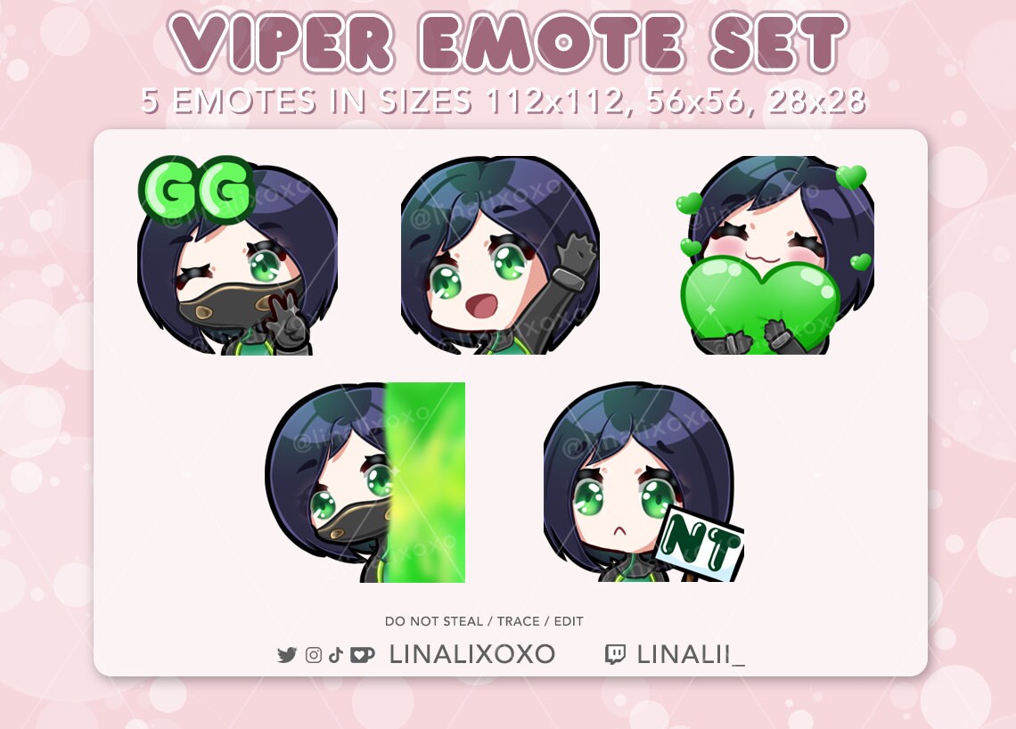 Valorant Viper Emote Set Pack | Cute Chibi Twitch Streamer Discord ...