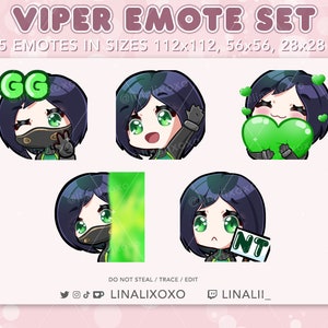 Valorant Viper Emote Set Pack | Cute Chibi Twitch Streamer Discord ...