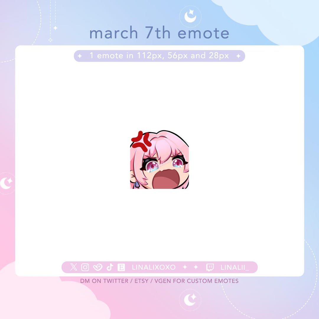 Rage Mad Angry Honkai Star Rail March 7th Emote | Cute Chibi Twitch ...