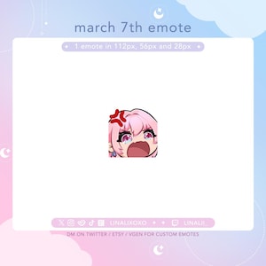 Rage Mad Angry Honkai Star Rail March 7th Emote | Cute Chibi Twitch ...