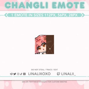 Lurk Hide Peek Wuthering Waves Changli Emote | Cute Chibi Twitch ...