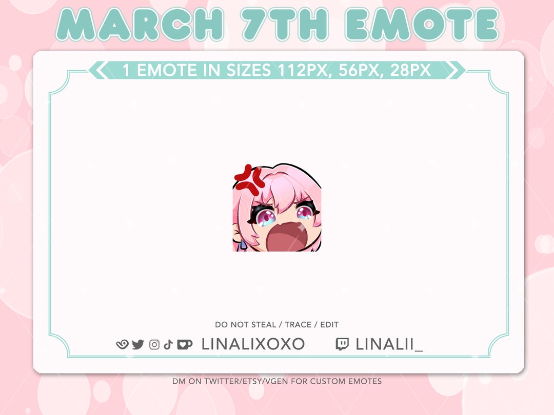 Rage Mad Angry Honkai Star Rail March 7th Emote Cute Chibi Twitch ...