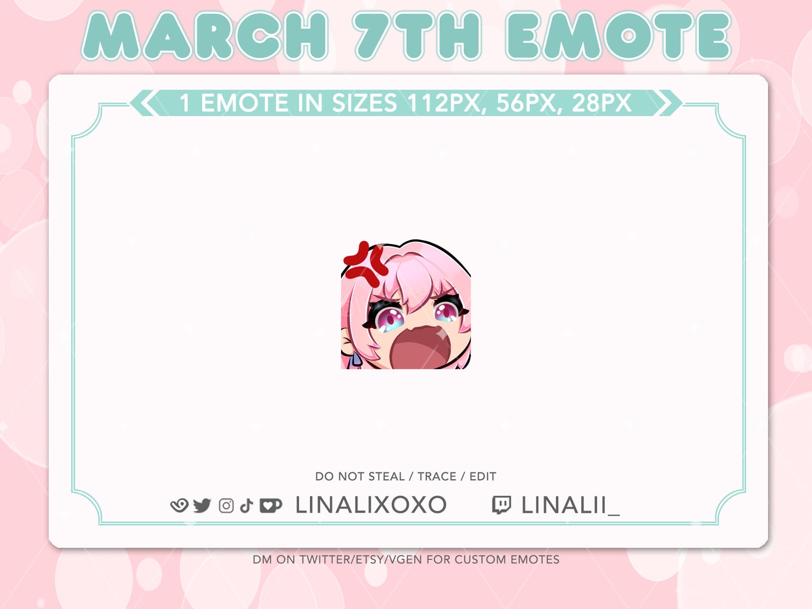 Rage Mad Angry Honkai Star Rail March 7th Emote Cute Chibi Twitch ...