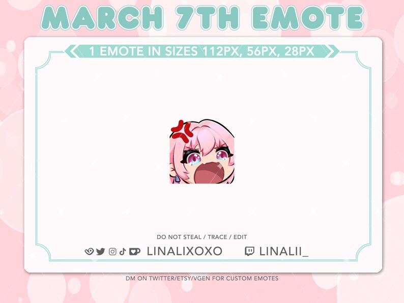 Rage Mad Angry Honkai Star Rail March 7th Emote Cute Chibi Twitch ...