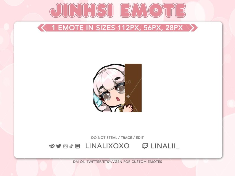 Lurk Hide Peek Wall Wuthering Waves Jinhsi Emote | Cute Chibi Twitch ...