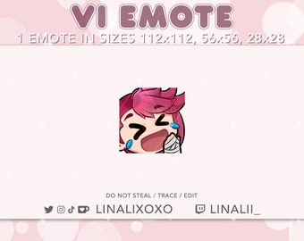 Arcane League of Legends Vi Emote Set Pack Cute Chibi Twitch - Etsy