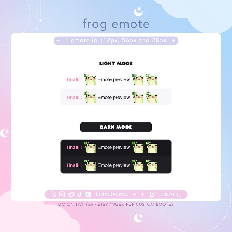 Hi Wave Cute Frog Emote | Cute Chibi Twitch Streamer Discord Emotes - Etsy