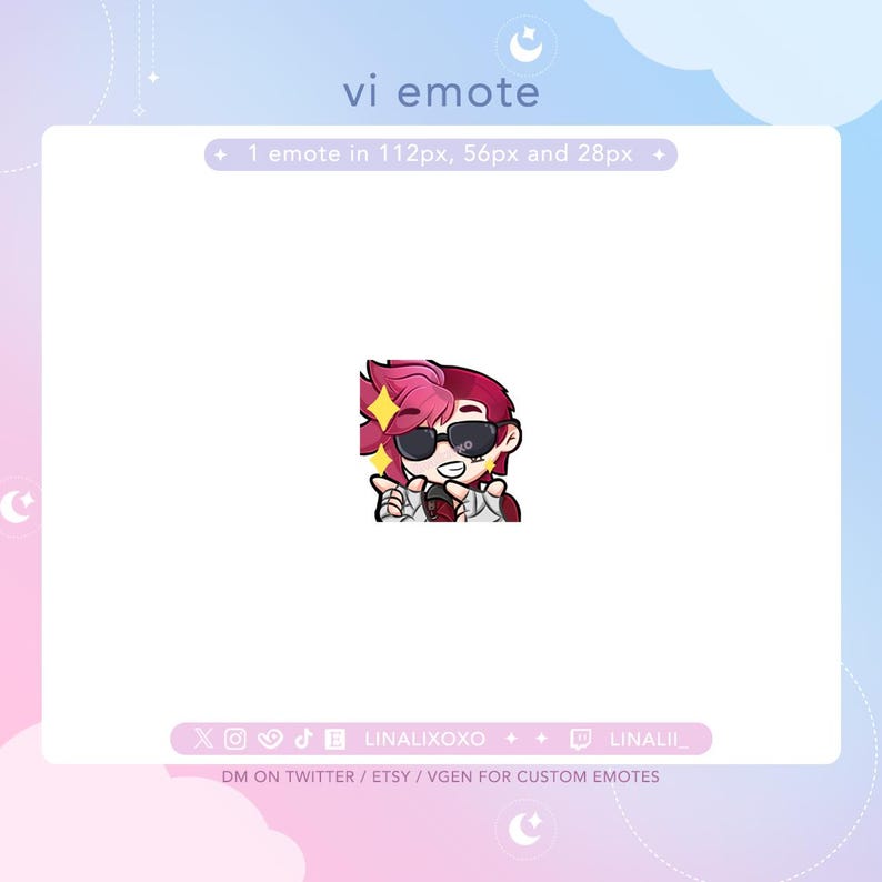Cool Arcane League of Legends Vi Emote | Cute Chibi Twitch Streamer ...
