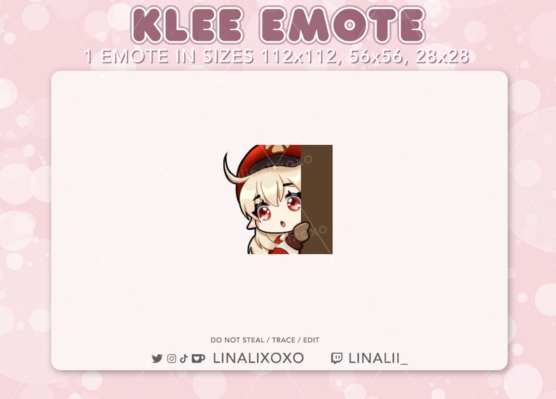 Lurk Peek Hide Genshin Impact Klee Emote Cute Chibi Twitch Streamer ...