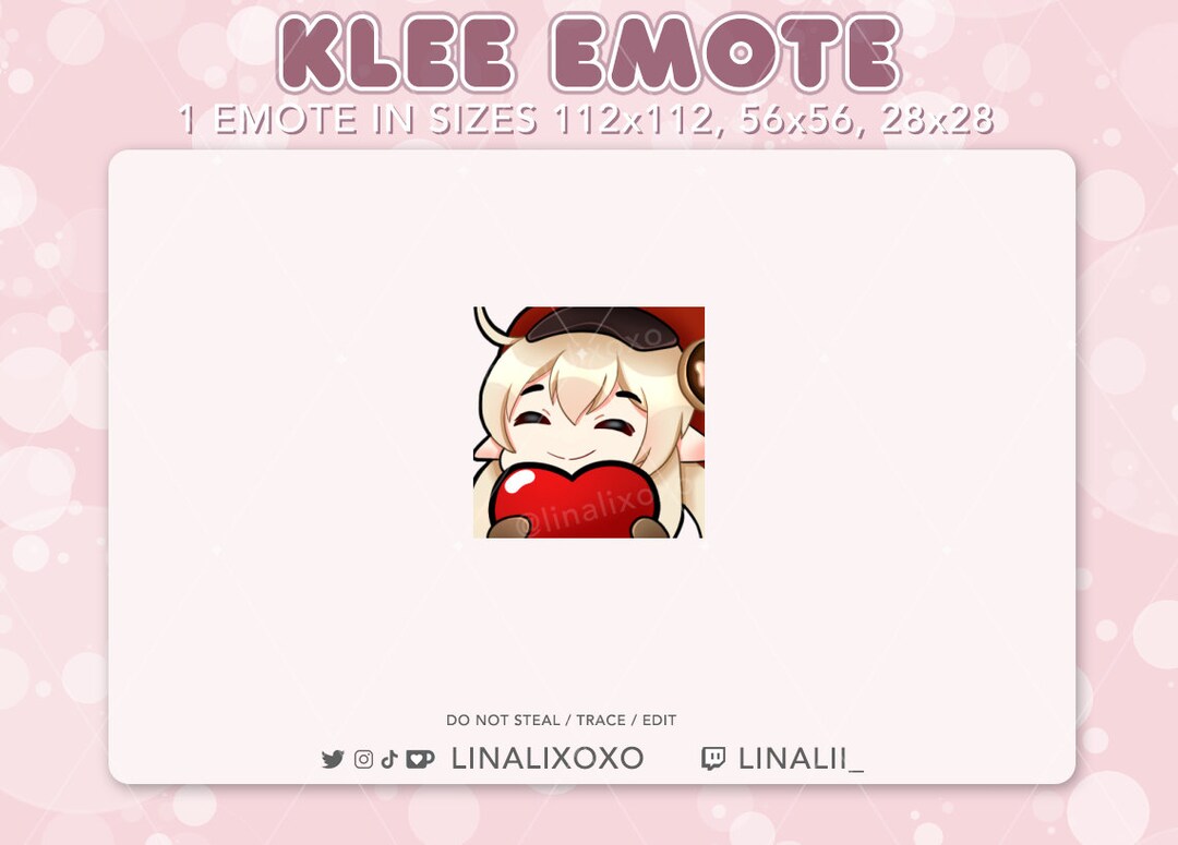 Love Heart Genshin Impact Klee Emote Cute Chibi Twitch Streamer Discord ...