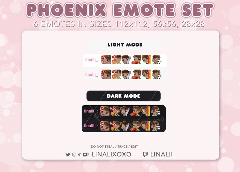 Valorant Phoenix Emote Set Pack Cute Chibi Twitch Streamer Discord ...