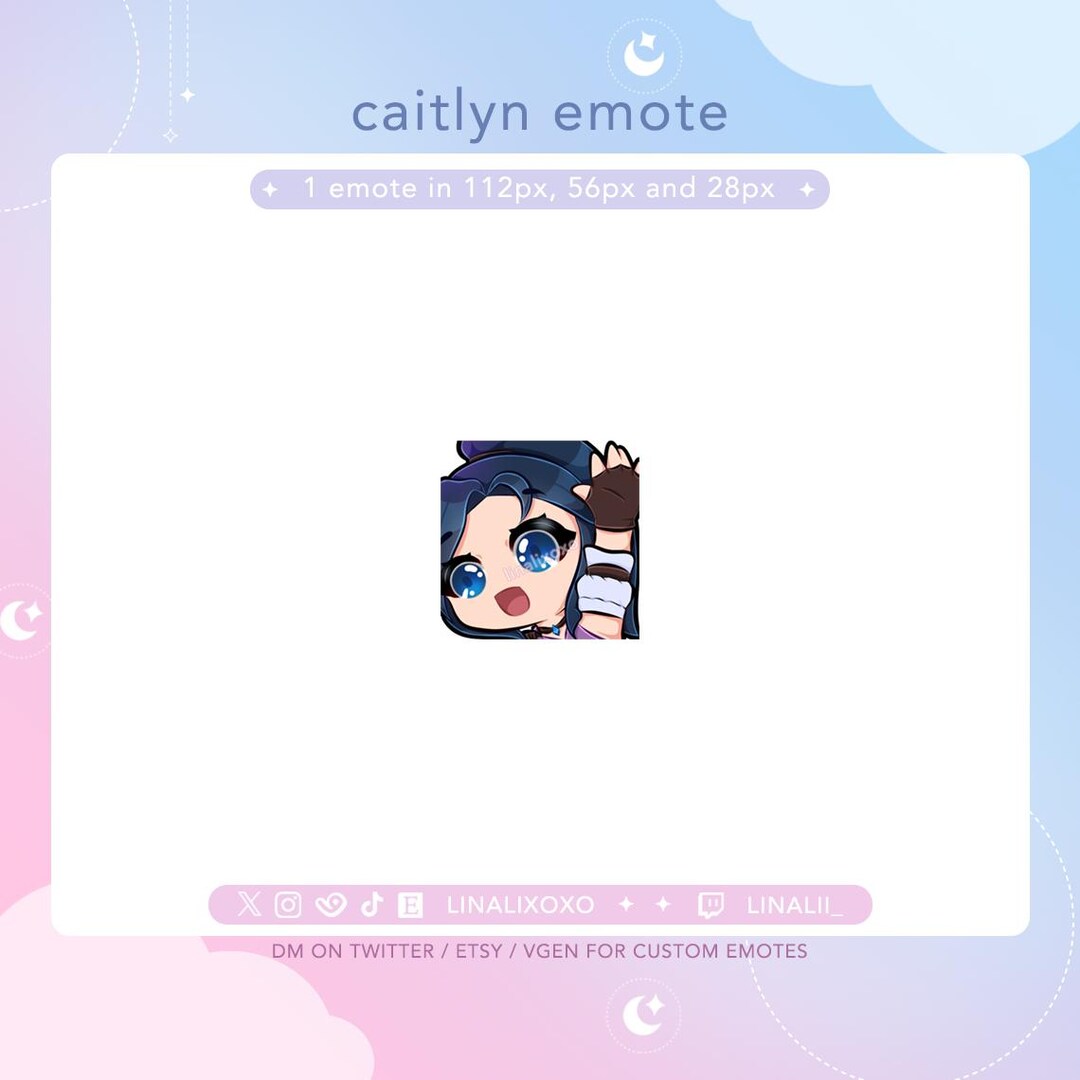 Hi Wave Hello Arcane League of Legends Caitlyn Emote | Cute Chibi ...