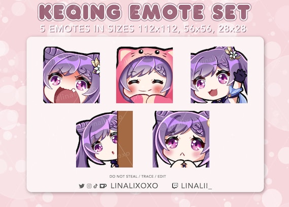 Genshin Impact Keqing Emote Set Pack Cute Chibi Twitch - Etsy Australia