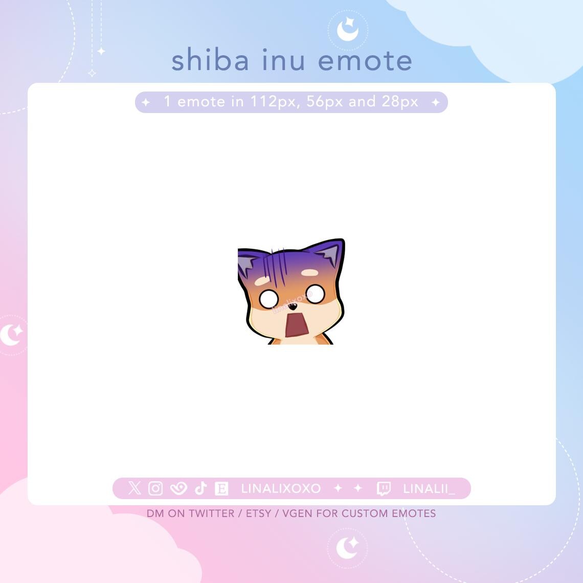 Shocked Scared Cute Shiba Inu Dog Emote | Cute Chibi Twitch Streamer ...
