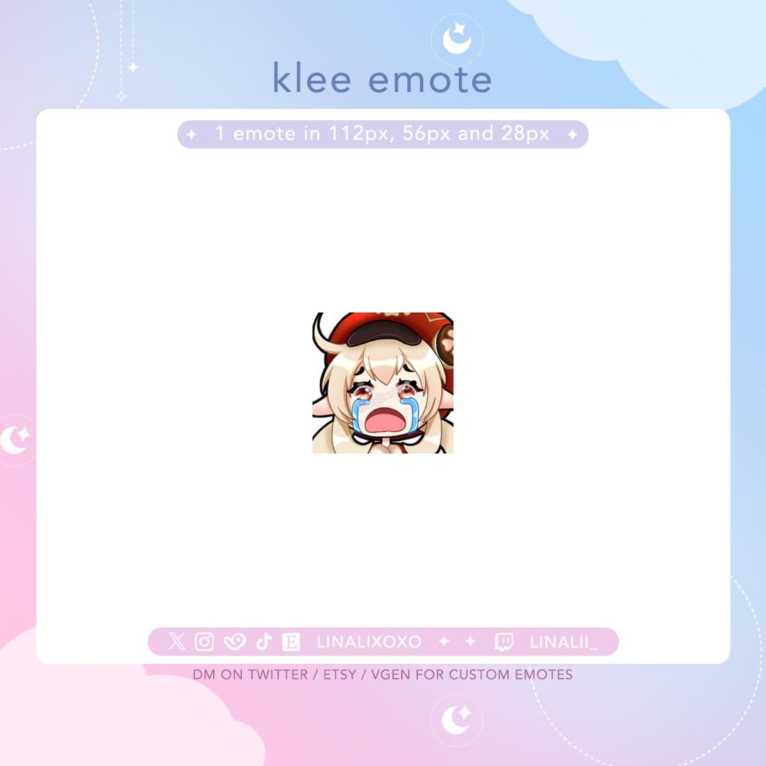 Sad Cry Tears Upset Genshin Impact Klee Emote | Cute Chibi Twitch ...