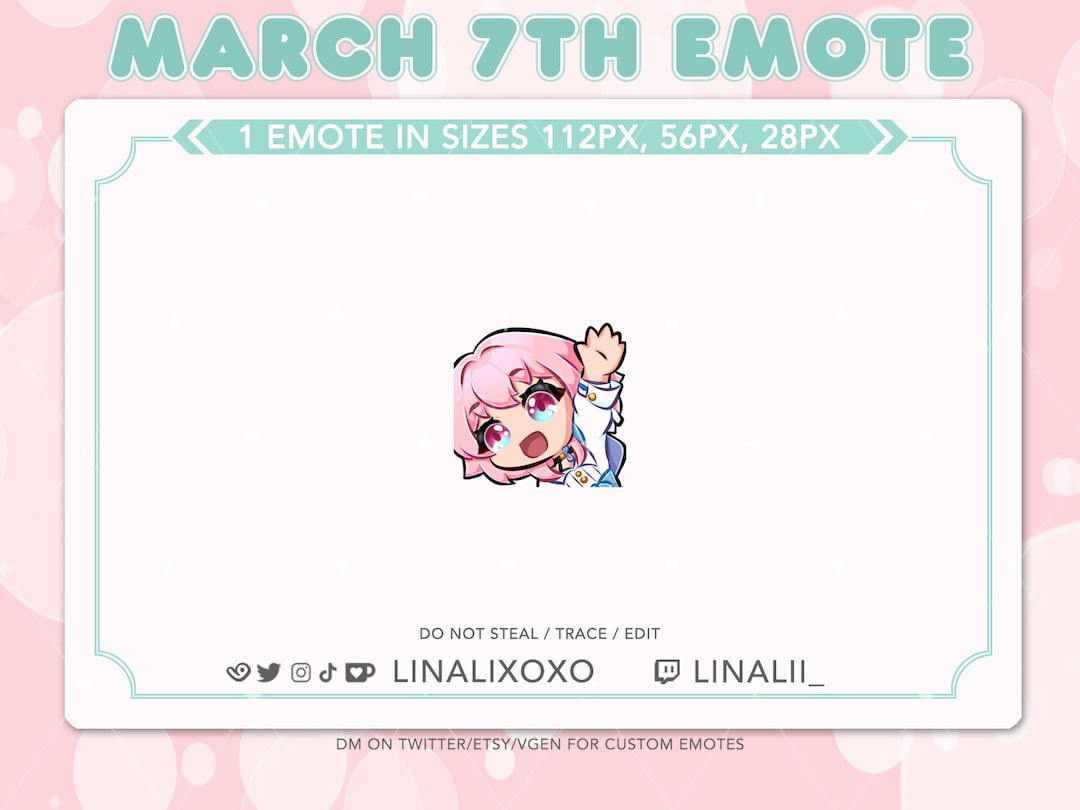 Hi Hello Wave Honkai Star Rail March 7th Emote Cute Chibi Twitch ...