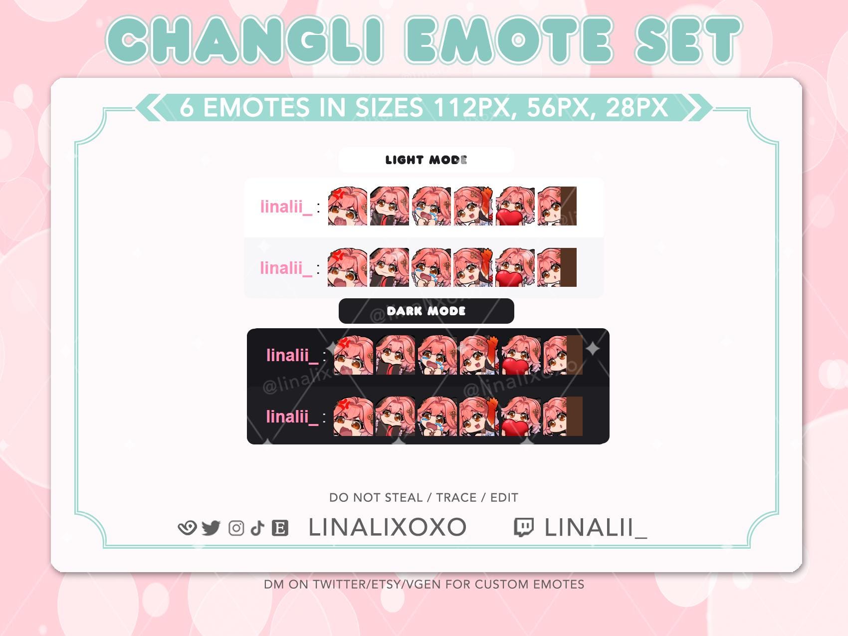 Wuthering Waves Changli Emote Set Pack | Cute Chibi Twitch Streamer ...