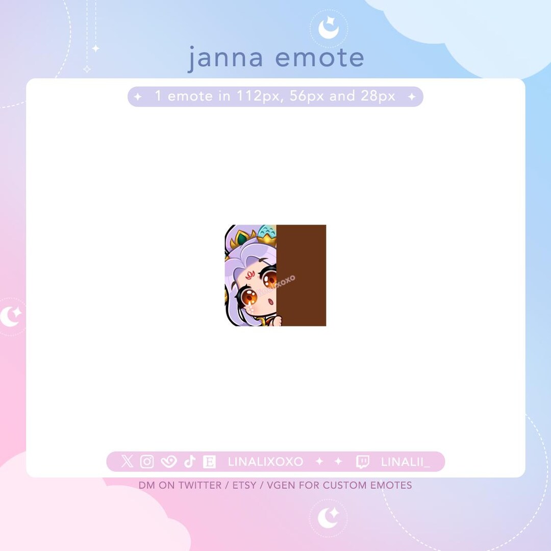 Lurk Peek Hide League of Legends Heaven Scale Janna Emote | Cute Chibi ...