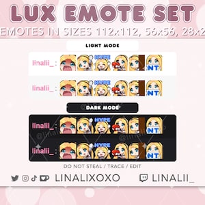 Lol League of Legends Lux Emote Set Pack | Cute Chibi Twitch Streamer ...