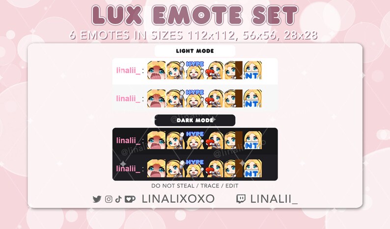 Lol League of Legends Lux Emote Set Pack | Cute Chibi Twitch Streamer ...