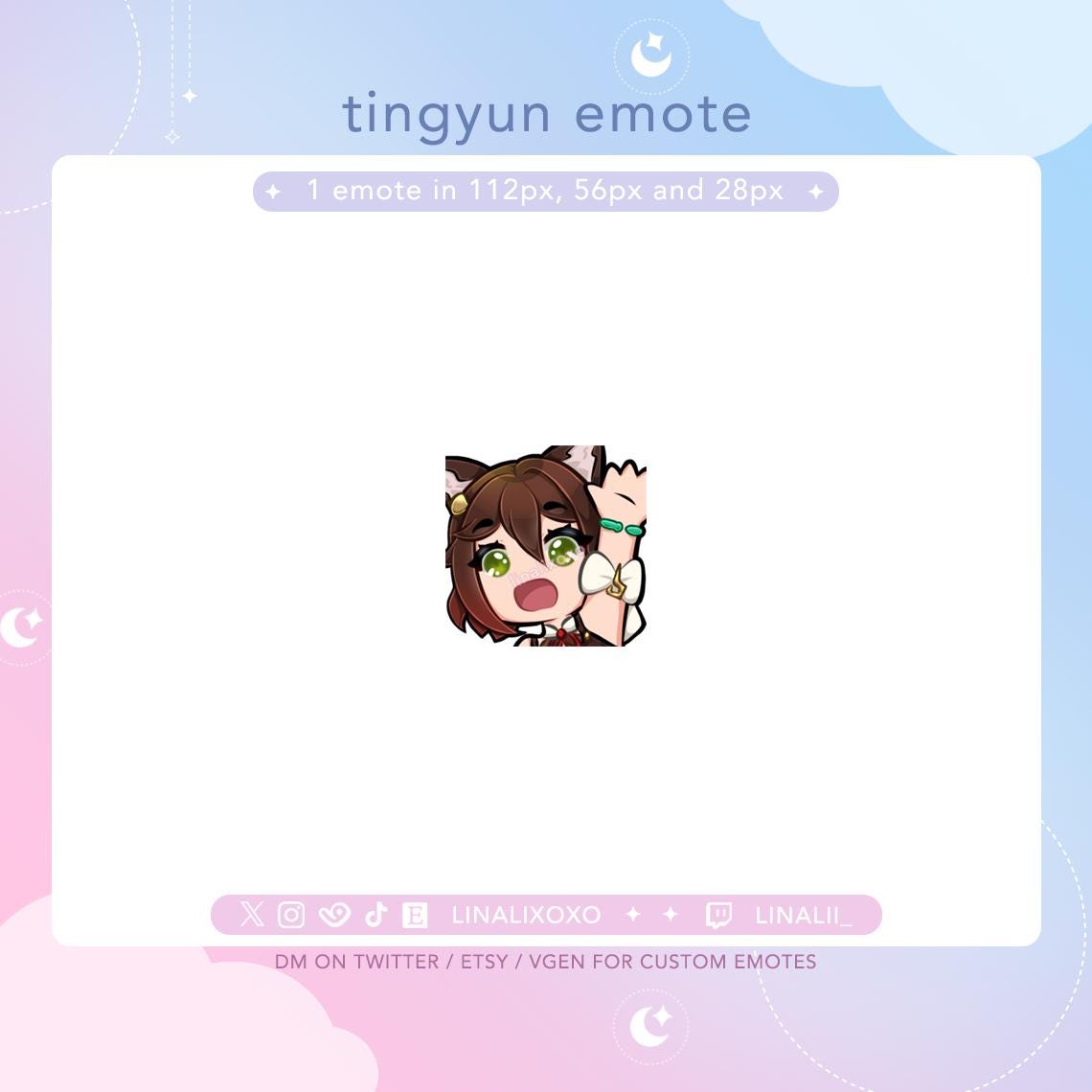 Hi Hello Honkai Star Rail Tingyun Emote | Cute Chibi Twitch Streamer ...