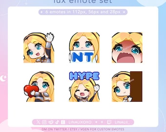 Arcane League of Legends Vi Emote Set Pack | Cute Chibi Twitch Streamer ...