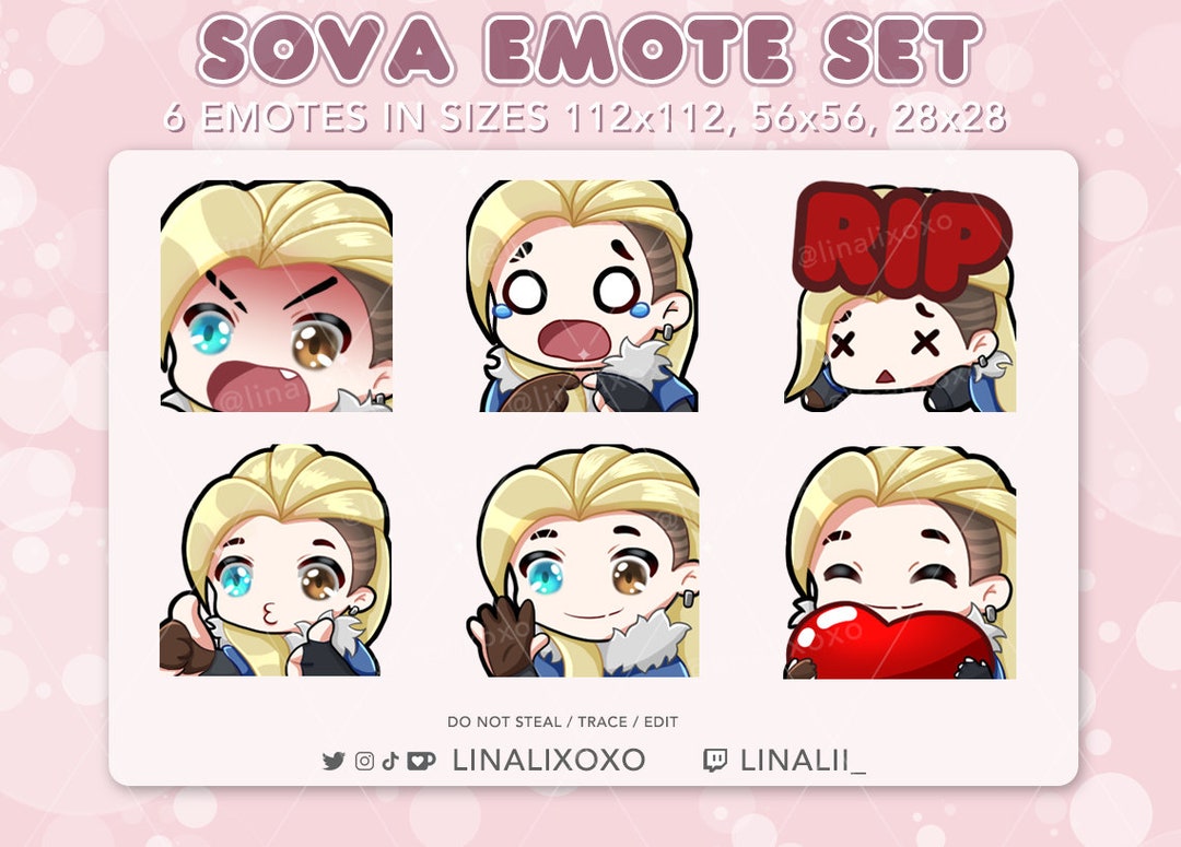Valorant Sova Emote Set Pack | Cute Chibi Twitch Streamer Discord ...