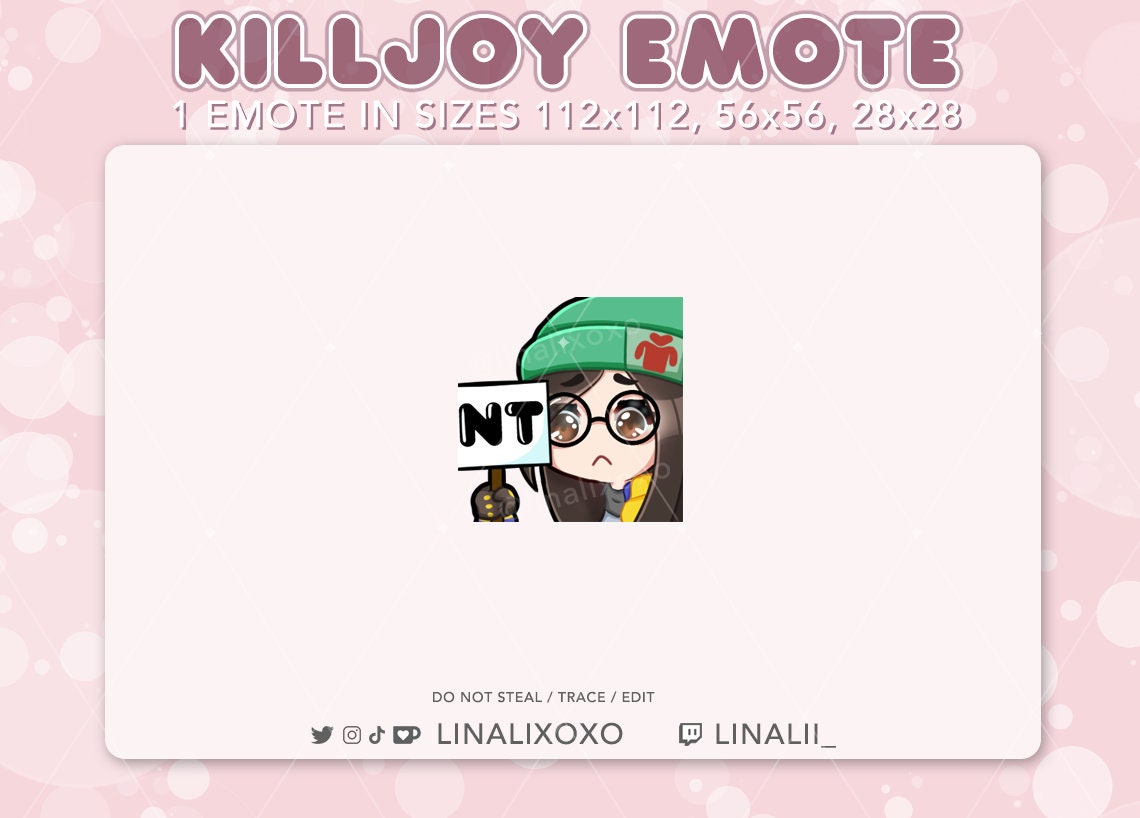 NT Nice Try KJ Valorant Killjoy Emote | Cute Chibi Twitch Streamer ...