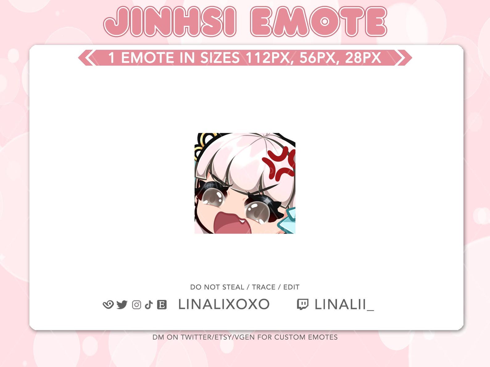 Angry Yell Mad Rage Wuthering Waves Jinhsi Emote | Cute Chibi Twitch ...