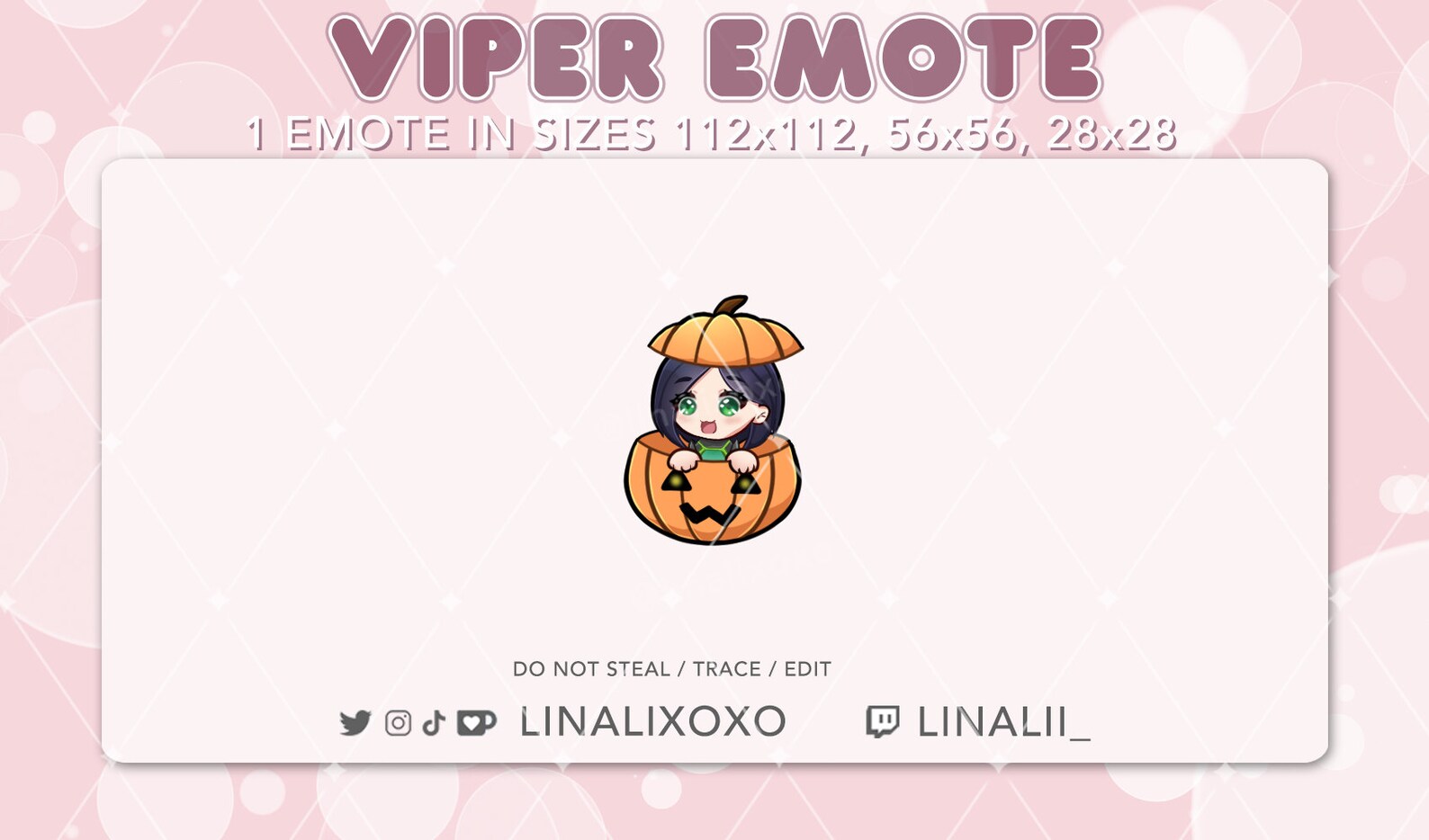 Halloween Pumpkin Valorant Viper Emote | Cute Chibi Twitch Streamer ...
