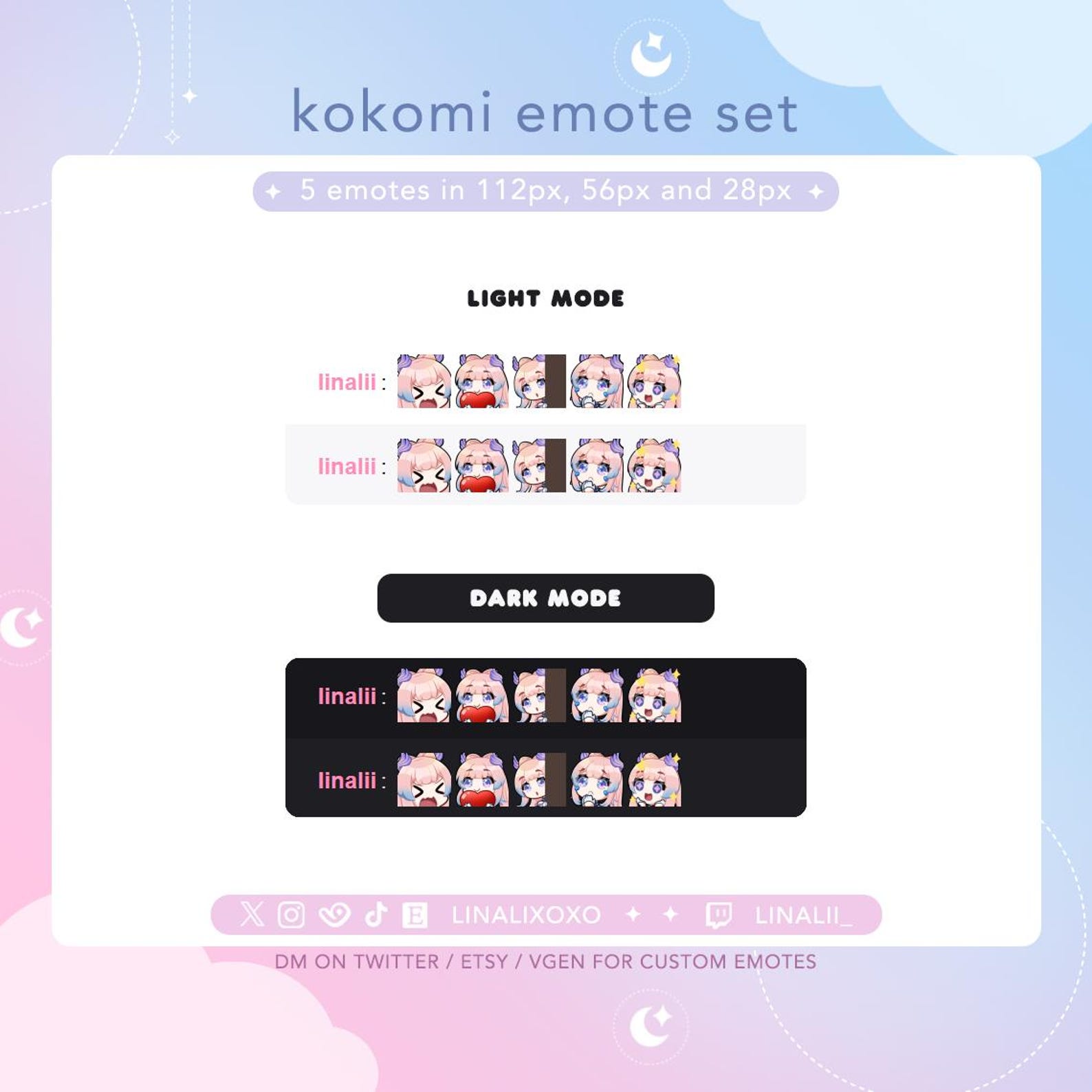 Genshin Impact Kokomi Emote Set Pack | Cute Chibi Twitch Streamer ...